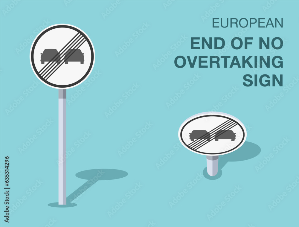 Traffic regulation rules. Isolated european end of no overtaking sign ...