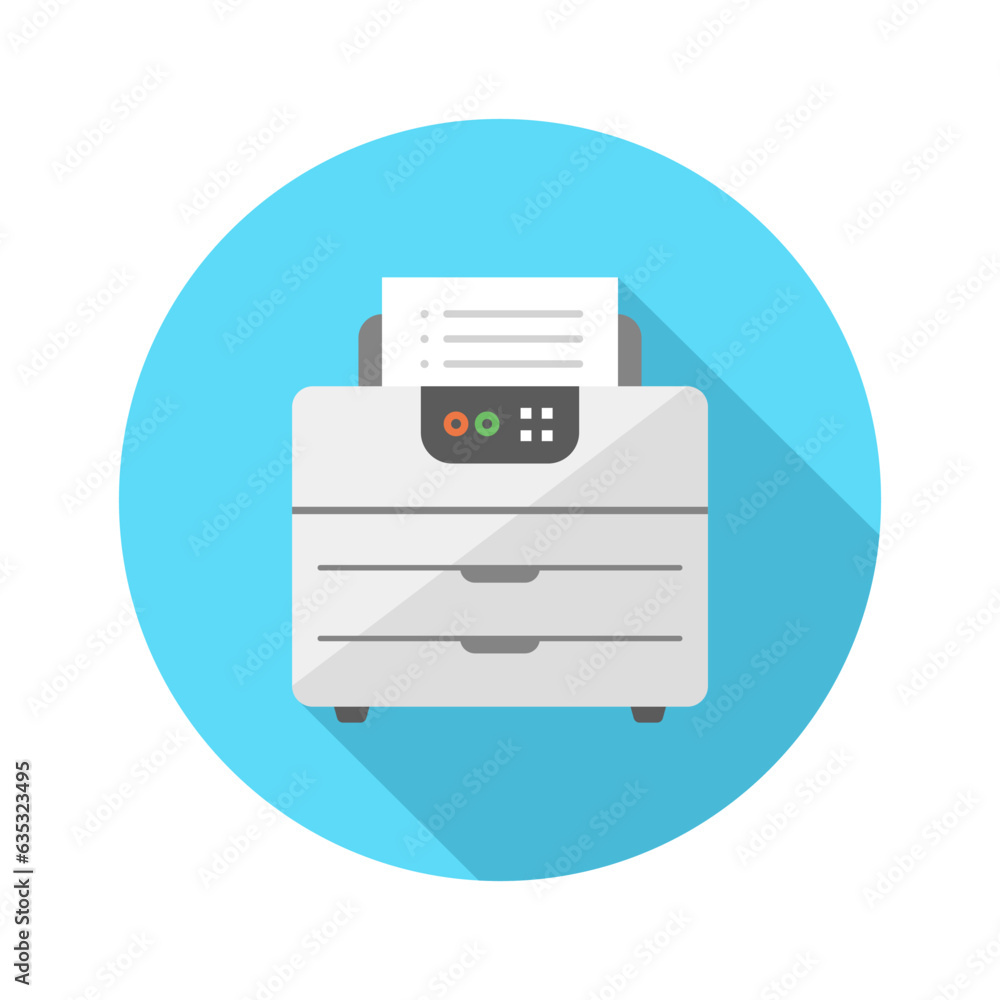 Office laser printer clip art. Solid and colorful design. Stock Vector ...