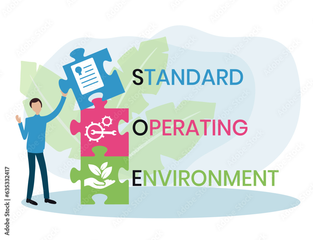SOE - Standard Operating Environment acronym. business concept ...