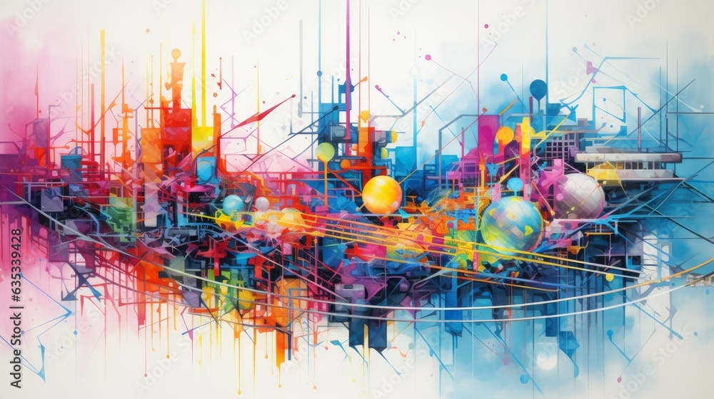 Energetic Spectrum: Abstract artwork using a spectrum of colors to ...