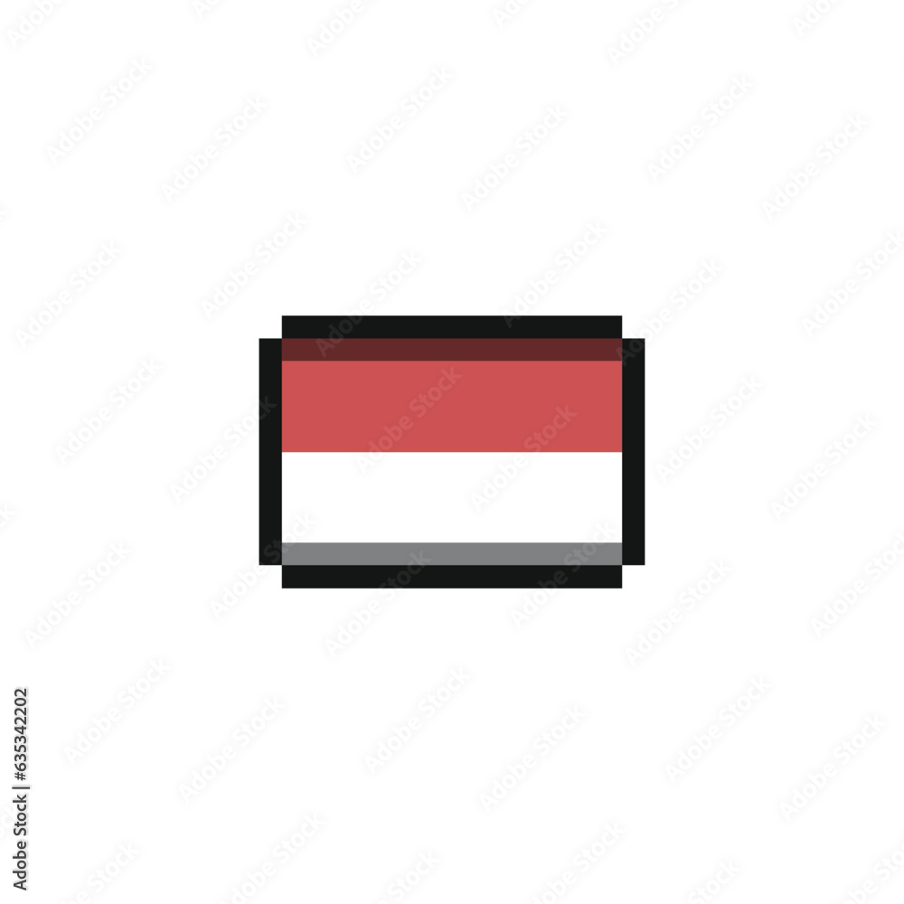Indonesia flag pixel art vector illustration with white background ...