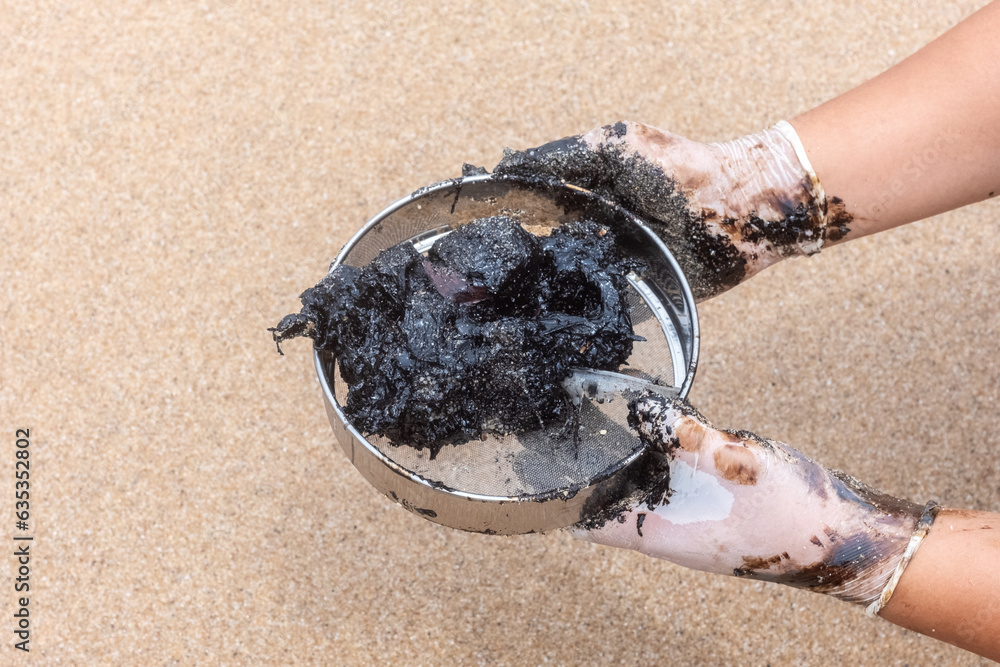 Tarballs are lumps of dark sticky oil paint environmental pollution ...