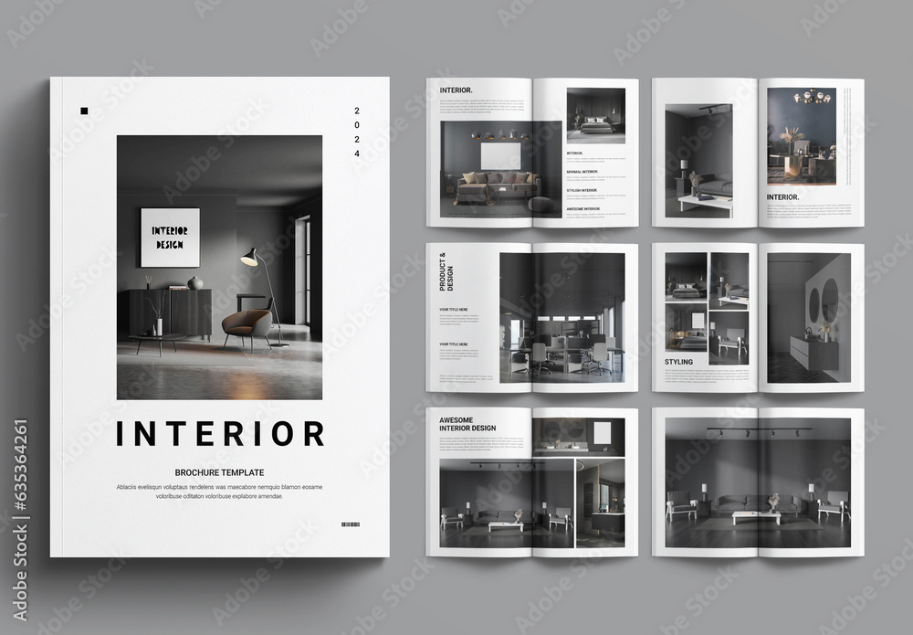 Interior Design Brochure Template Stock Template | Adobe Stock