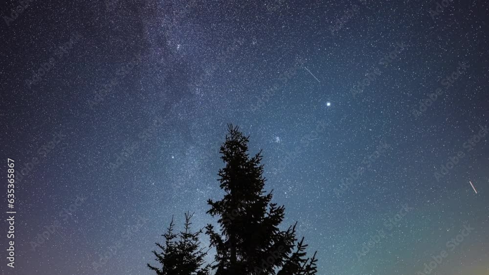 4k time lapse video, star sky nature landscape, view to Milky Way with ...