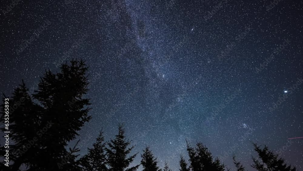 4k time lapse video, star sky nature landscape, view to Milky Way with ...