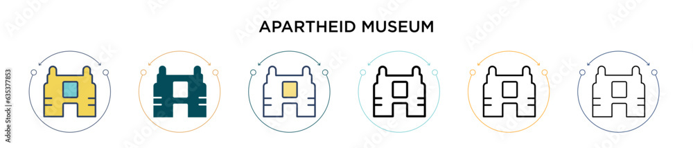 Apartheid museum icon in filled, thin line, outline and stroke style ...