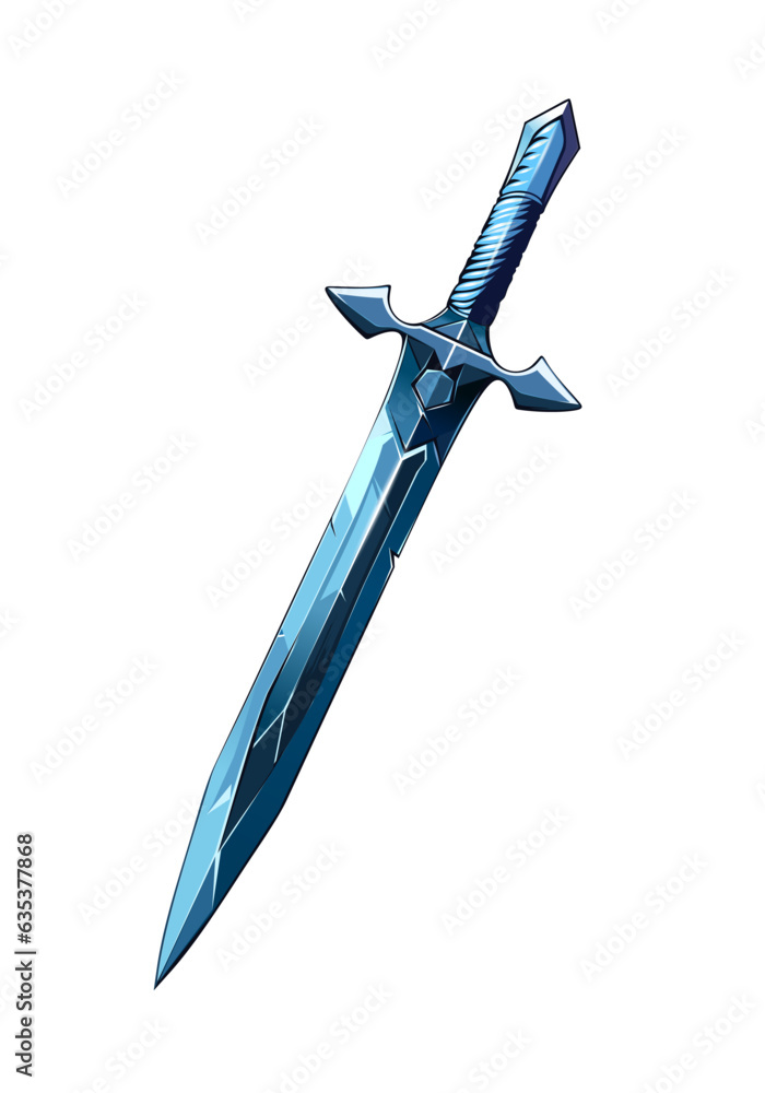 Battleworn medieval knight sword, cartoon vector illustration isolated ...