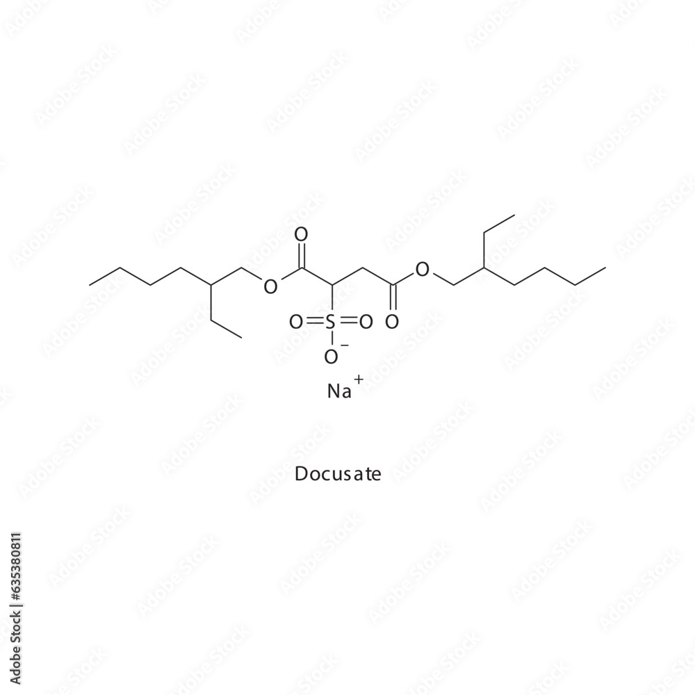 Docusate flat skeletal molecular structure Laxative drug used in ...