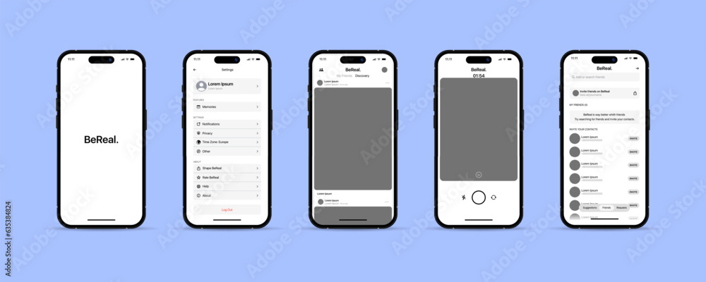 BeReal. Mockup social media post. BeReal post, story, reels mockup ...