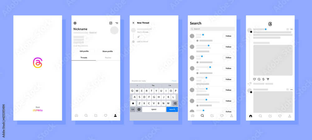 Threads mockup social media post. threads photo frame. Social media ...