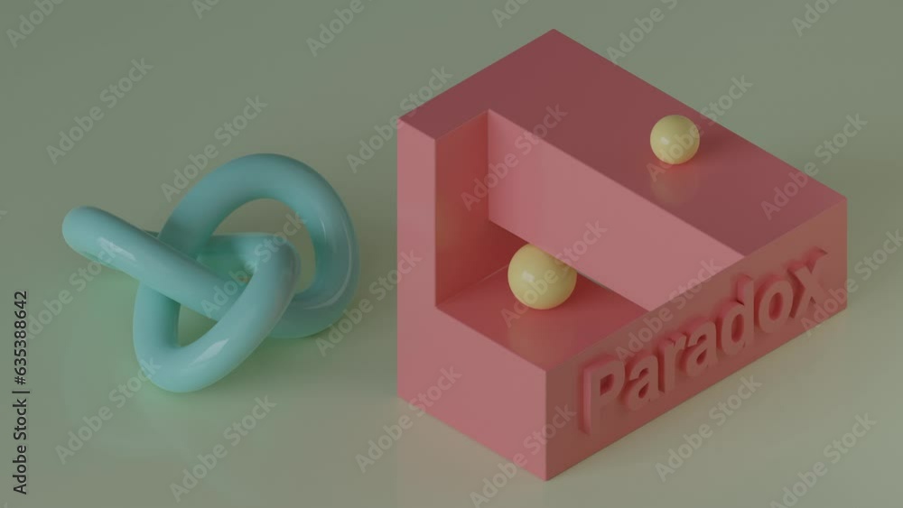 Loop 3d animation of an impossible triangle and a torus with balls ...