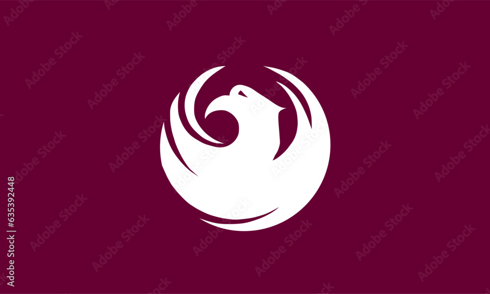 Phoenix city flag vector illustration isolated on background. Capital ...