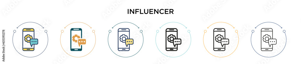 Influencer icon in filled, thin line, outline and stroke style. Vector ...