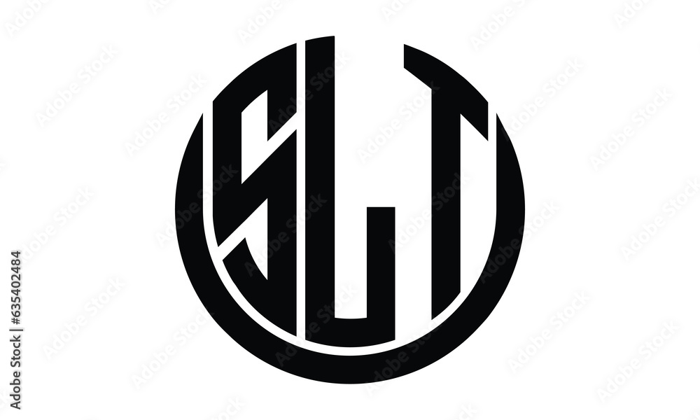 SLT shield in circle logo design vector template. lettermrk, wordmark ...