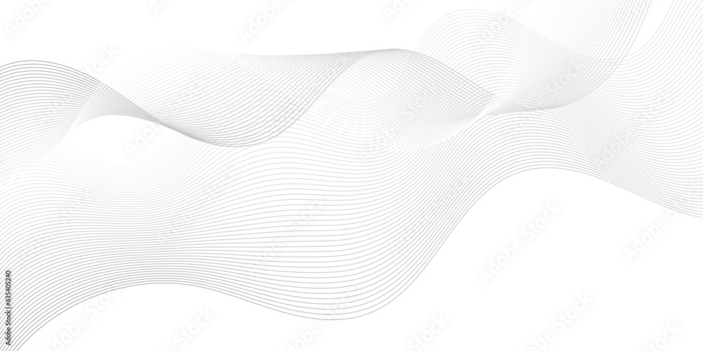 Abstract white blend wave lines and technology background. Modern white ...