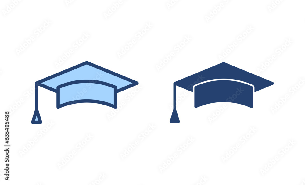 Education icon vector. Graduation cap sign and symbol. Graduate ...