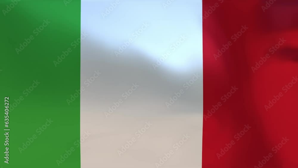 National 3d Italian flag waving. Sign of Italy seamless loop animation ...