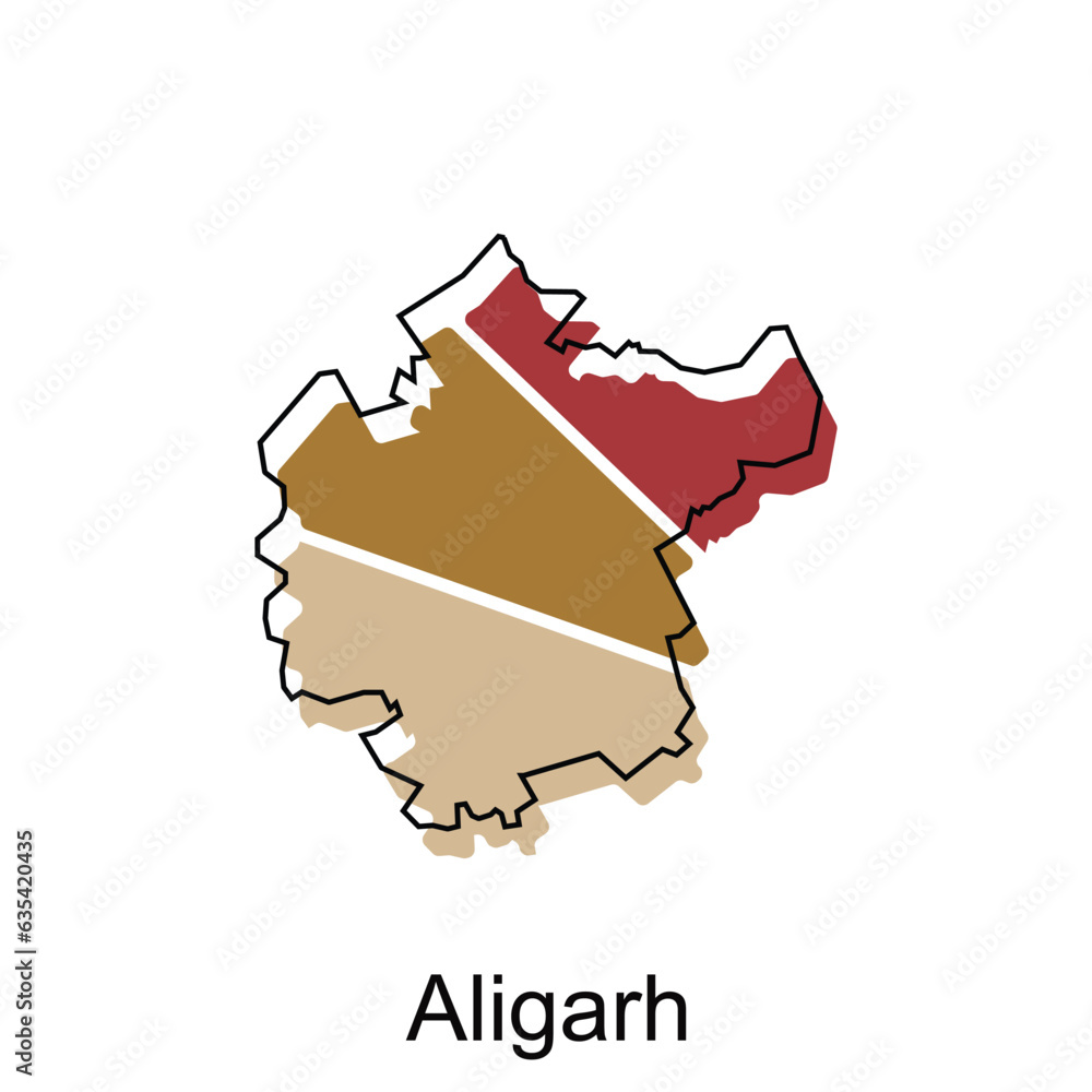 vector map of Aligarh modern outline, High detailed vector illustration ...