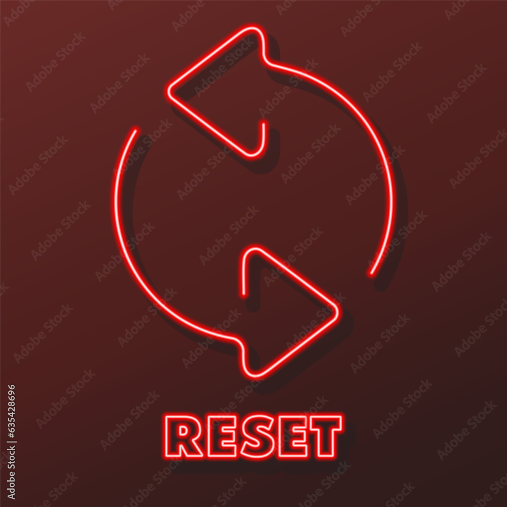 reset neon sign, modern glowing banner design, colorful modern design ...