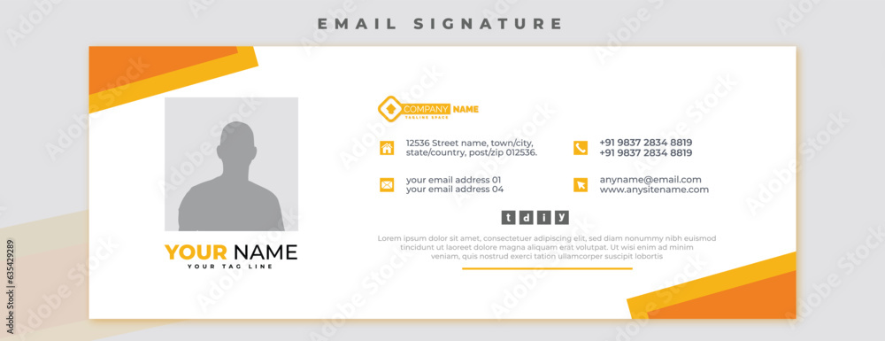 Vector modern email signature design, modern creative email signature ...