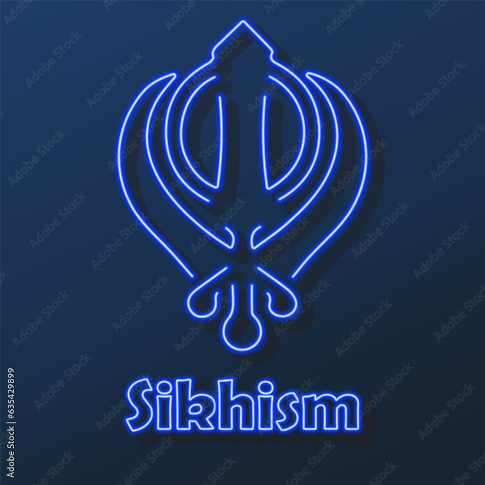 Sikhism neon sign, modern glowing banner design, colorful modern design ...