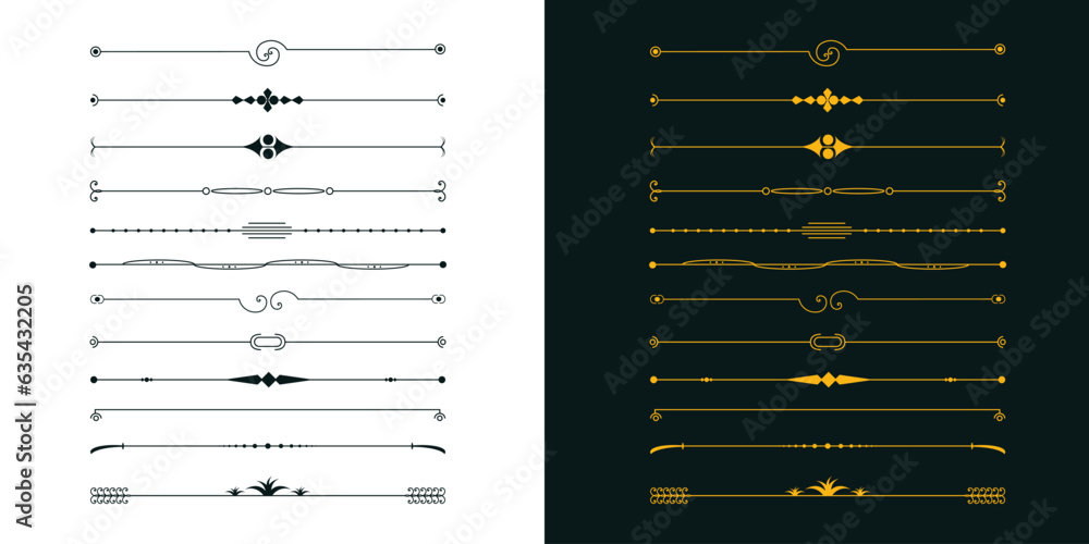 floral border dividers elements classic collection decoration pack with ...
