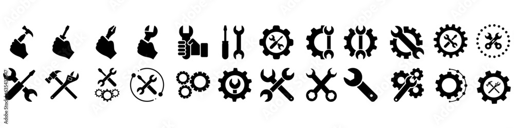 Repair icon vector set. Fix illustration sign collection. Service ...