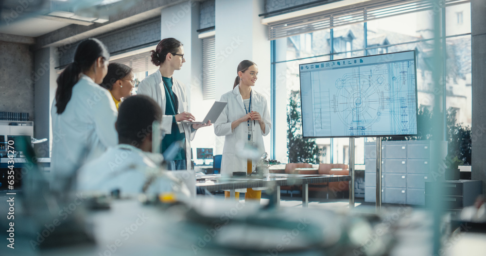 Diverse Team of Males and Females Discussing Ideas in Technological ...