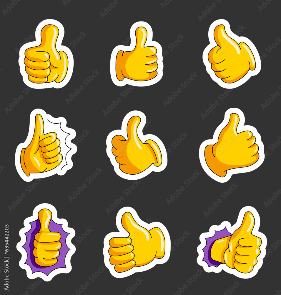 Thumbs up image. Silhouette image. Emotion hand gesture. Like symbol of ...
