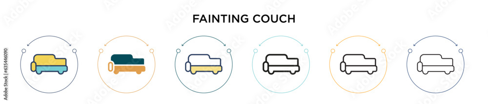 Fainting couch icon in filled, thin line, outline and stroke style ...