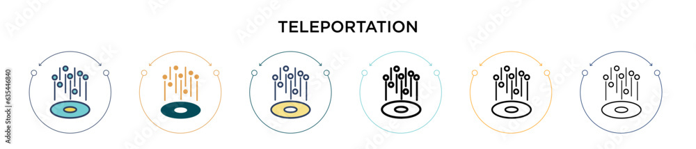 Teleportation icon in filled, thin line, outline and stroke style ...
