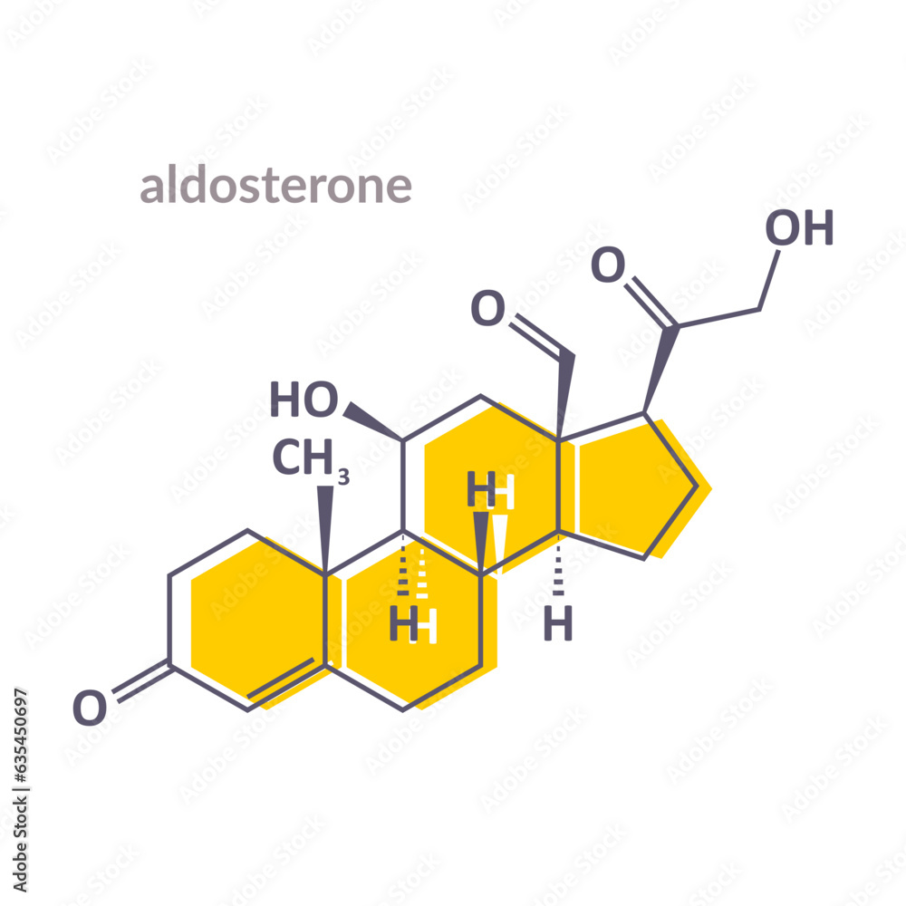 Structural chemical formula of aldosterone. Aldosterone ...