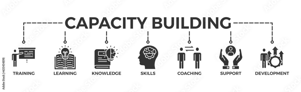 Vecteur Stock Capacity building banner web icon vector illustration ...