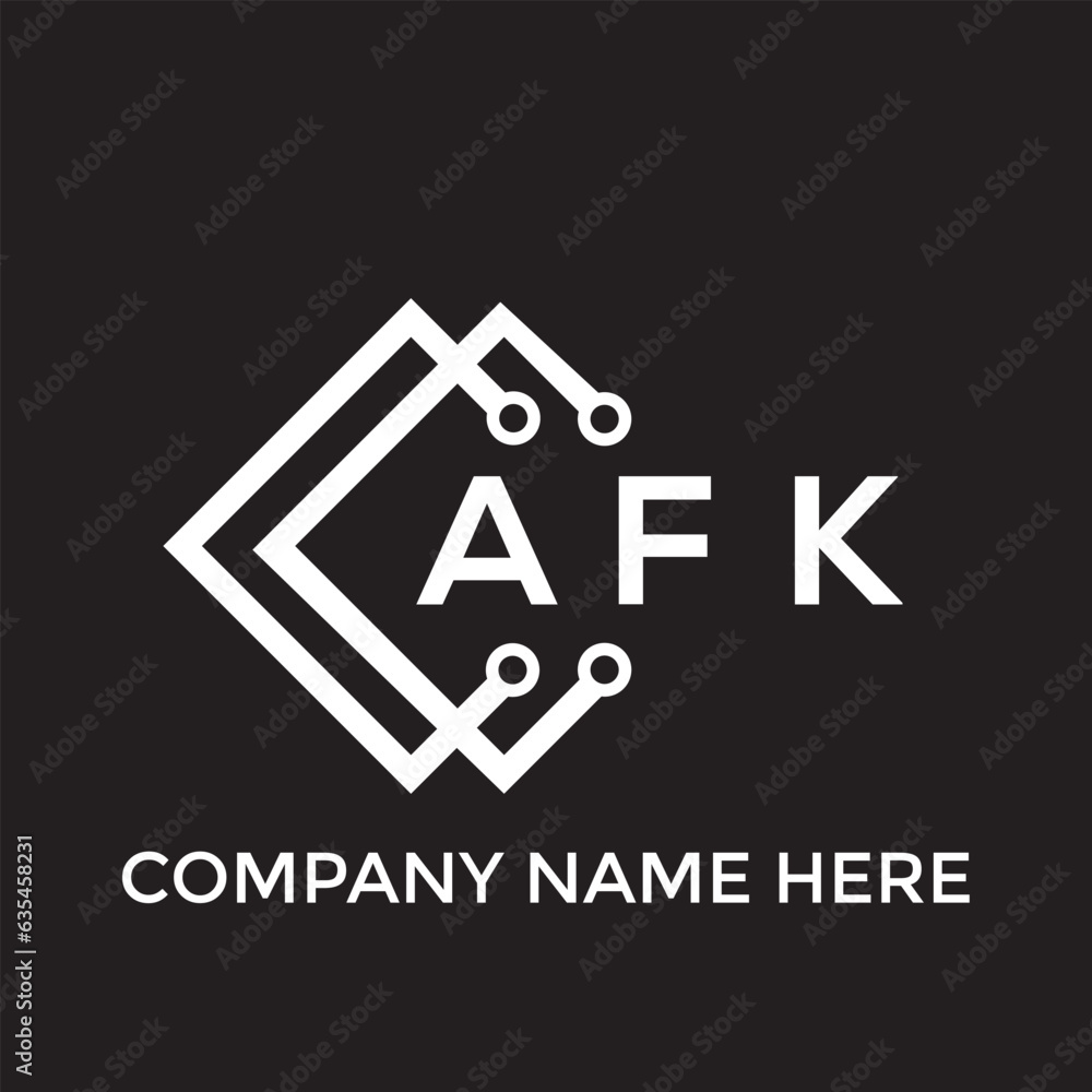 AFK letter technology logo design on black background. AFK creative ...