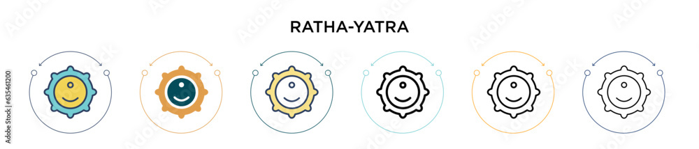 Ratha-yatra icon in filled, thin line, outline and stroke style. Vector ...
