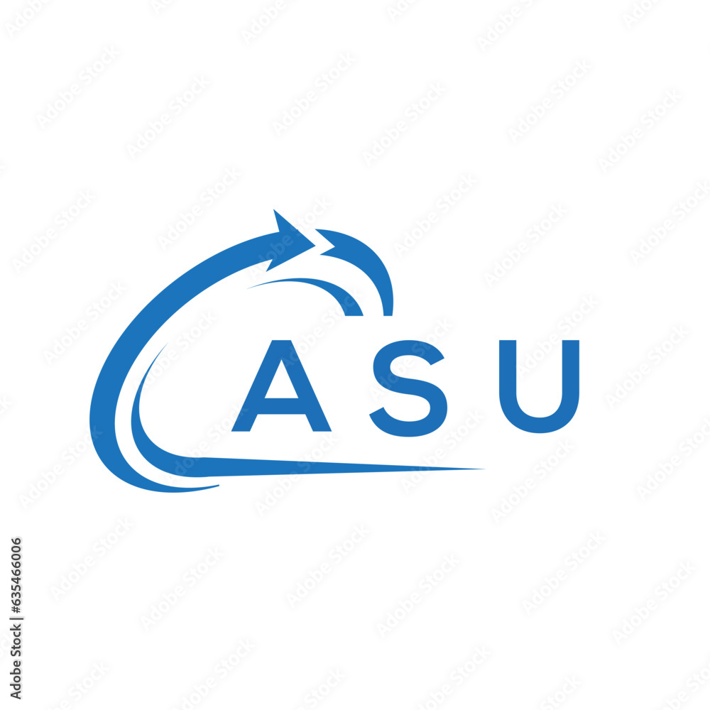 ASU letter logo design on white background. ASU creative initials ...