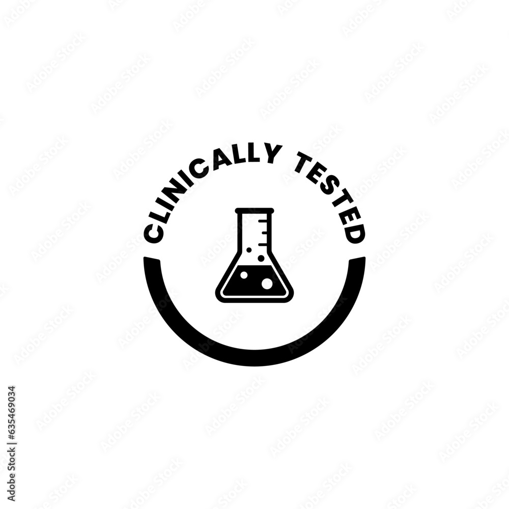 Clinically tested icon or clinically tested label vector isolated ...
