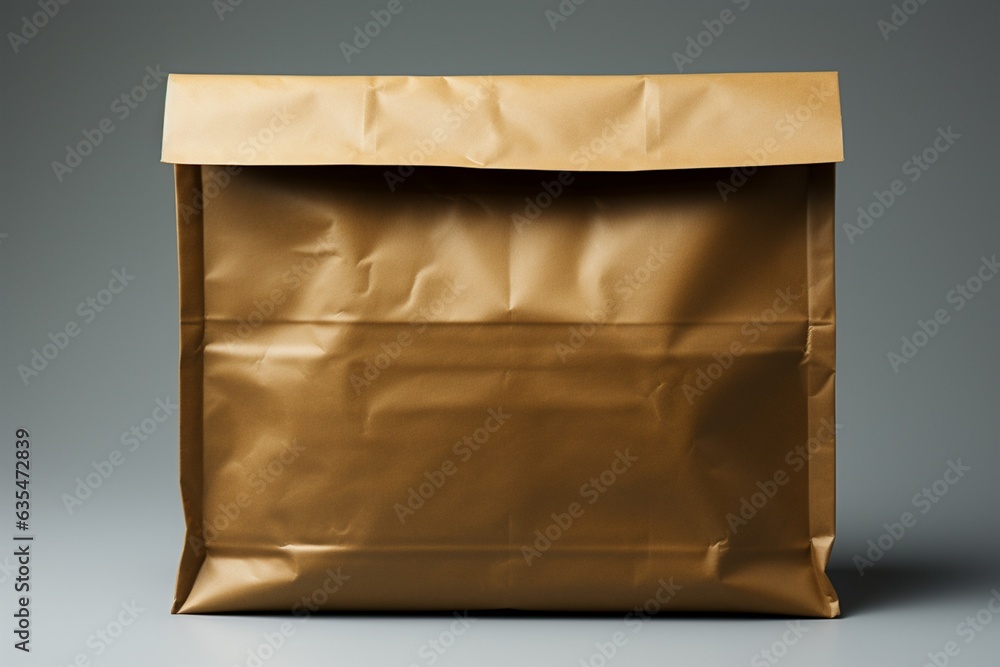 Simple elegance, Isolated brown bag packaging template presented with ...