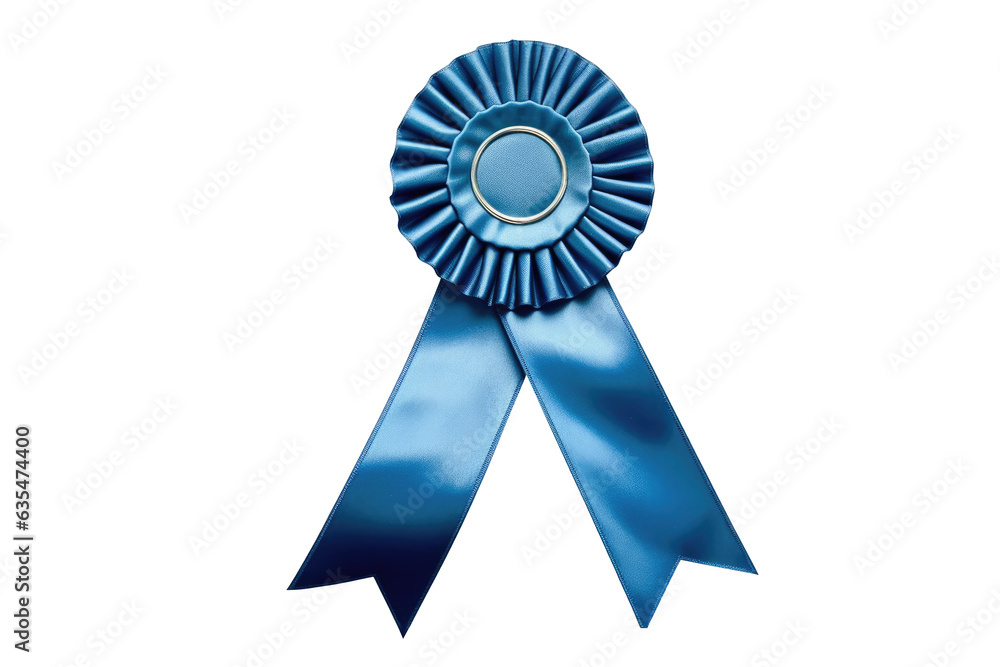 Blue award ribbon isolated on transparent background. Generative Ai ...