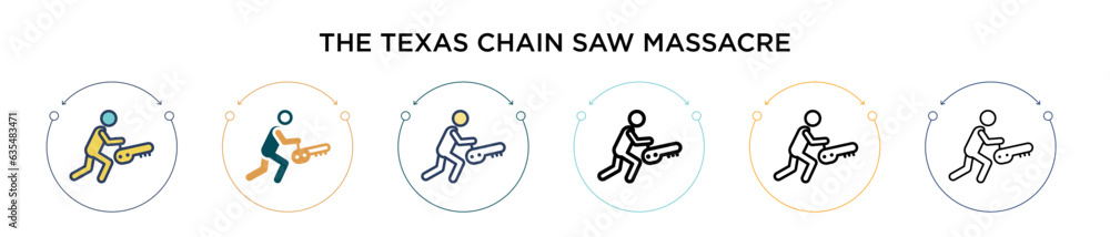 The texas chain saw massacre icon in filled, thin line, outline and ...