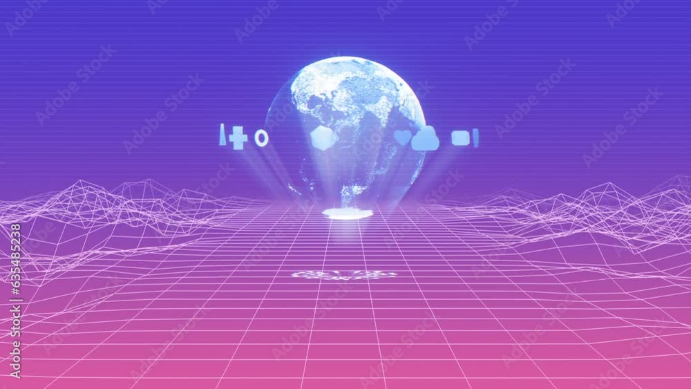 3D futuristic visualisation of metaverse immersive virtual world with ...