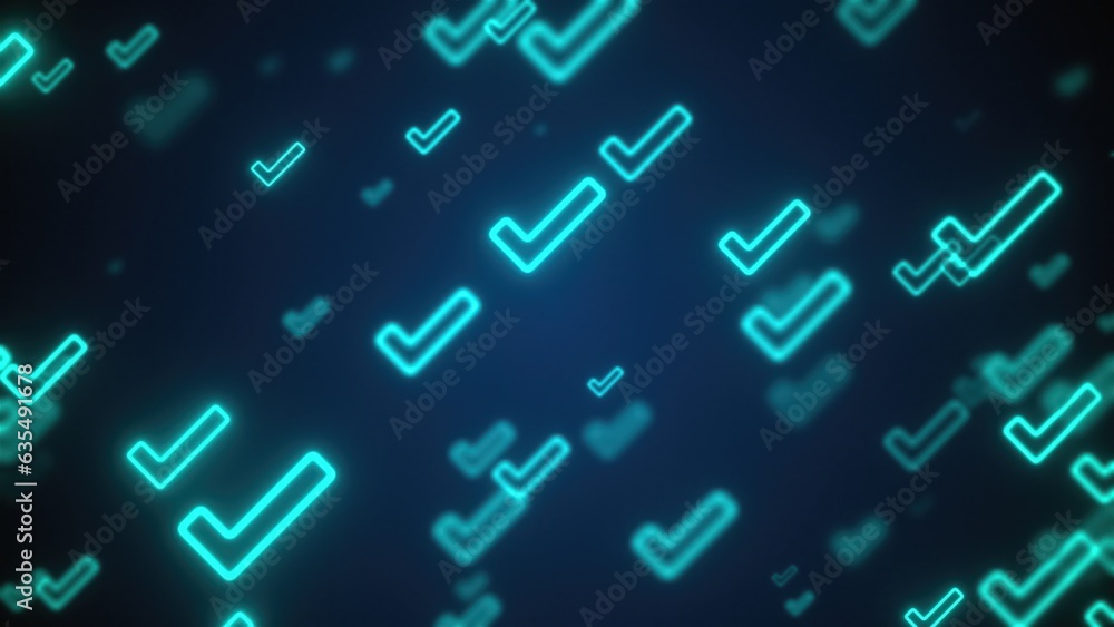 Glowing Tick symbols Stock Illustration | Adobe Stock