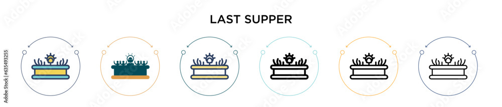 Last supper icon in filled, thin line, outline and stroke style. Vector ...