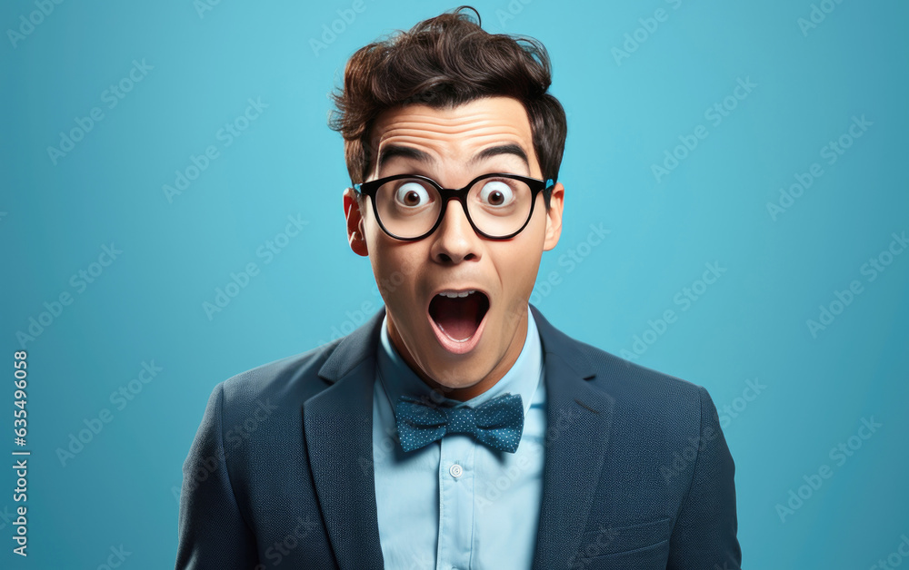 Young ultra handsome manager man was Surprised and excited, opening ...