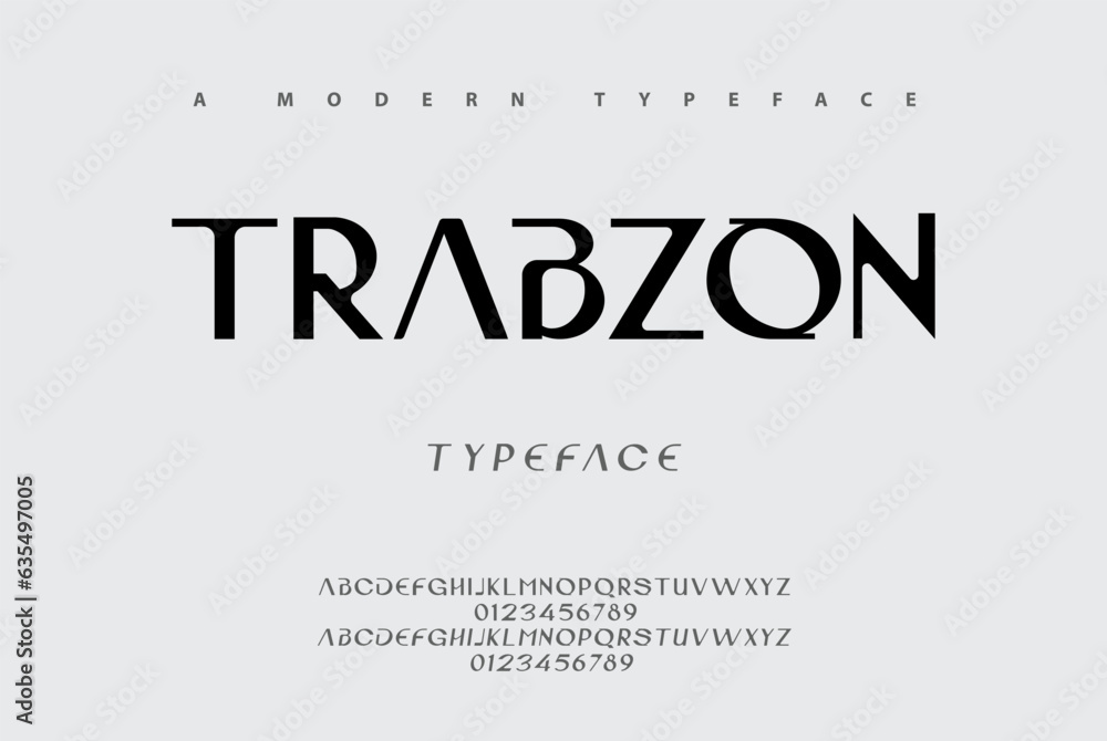 TRABZON Elegant alphabet letters font and number. Classic Lettering ...