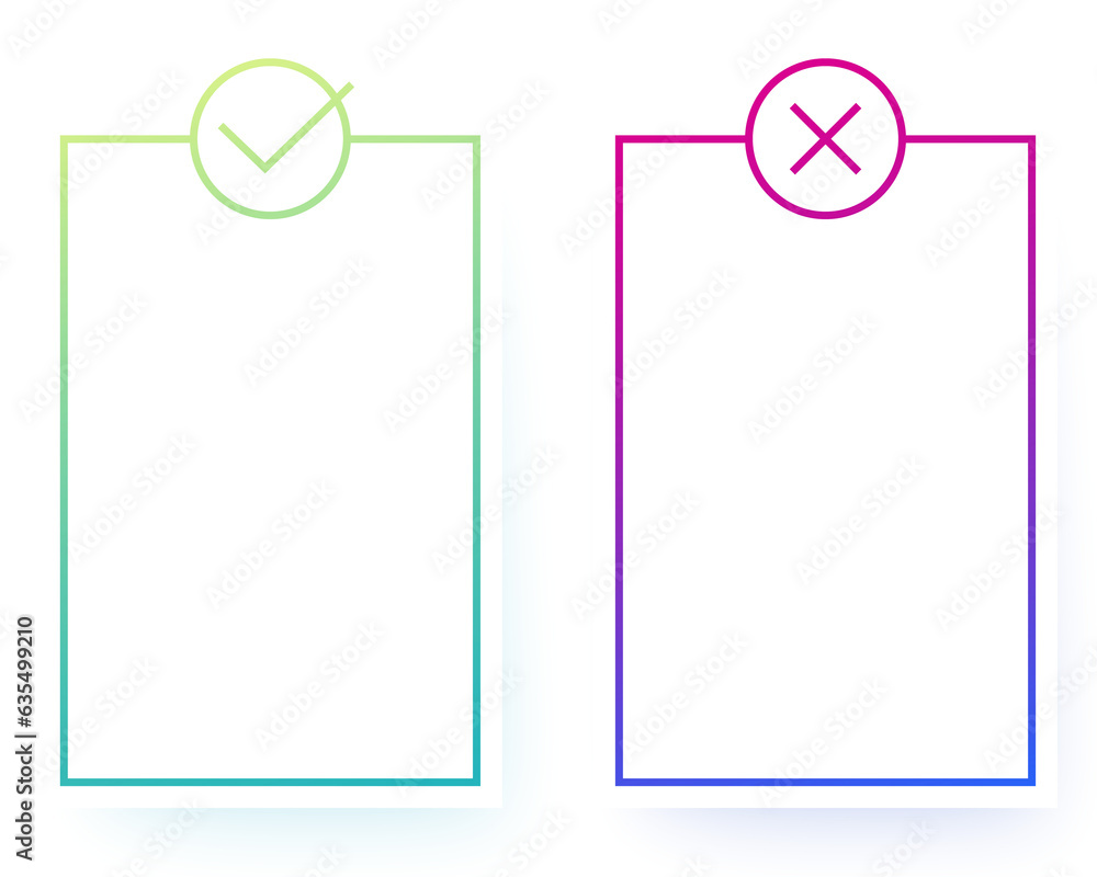 positive and negative, pros and cons list Stock Illustration | Adobe Stock