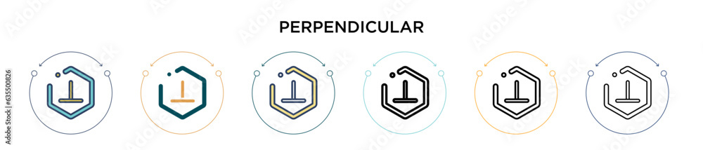 Perpendicular symbol icon in filled, thin line, outline and stroke ...
