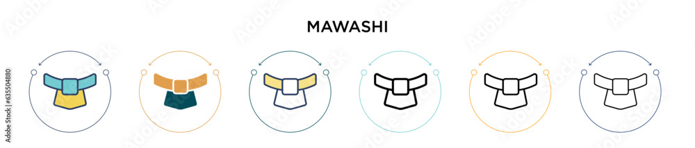 Mawashi icon in filled, thin line, outline and stroke style. Vector ...