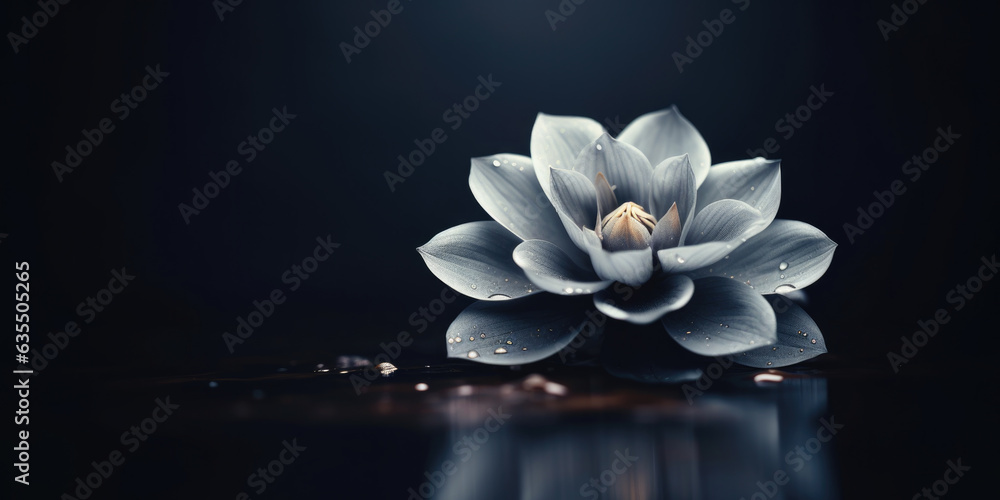 Lotus flower zen background or wallpaper with large space for text and ...