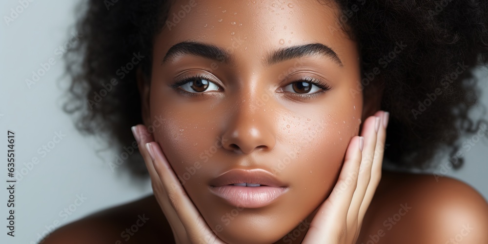 Beauty, portrait and natural face of black woman with healthy skin ...